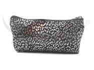 Silver Leopard Zipper Cosmetic Bags , Small Cosmetic Pouch 9&quot;X4.5&quot;X1.5&quot;