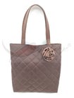 Brown Quilted Satin Polyester Handbags Womens Tote Bags With Eco Friendly Material