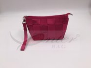 Pink Nylon Webbing Travel Cosmetic Bags For Outdoor Activity / Traveling