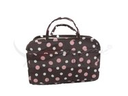 Easy Carry Brown Travel Cosmetic Bags Dot Printing OEM / ODM Acceptable  