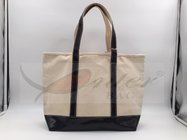 Beige Canvas Washable Tote Bag , Personalized Canvas Tote Bags 32*29.5*13.5 Cm