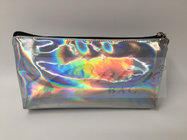 Laser PU Hologram Travel Cosmetic Bags , Small Makeup Pouch With Zipper