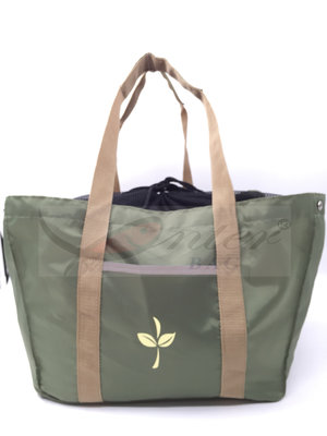 Large Capacity Green Reusable Folding Shopping Bags Non Toxic 42*28*24 CM 