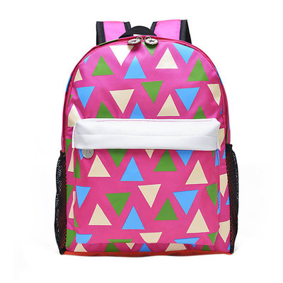 Pink Printing Polyester Kids School Backpacks For Teenage Girls 28*37*12 CM 